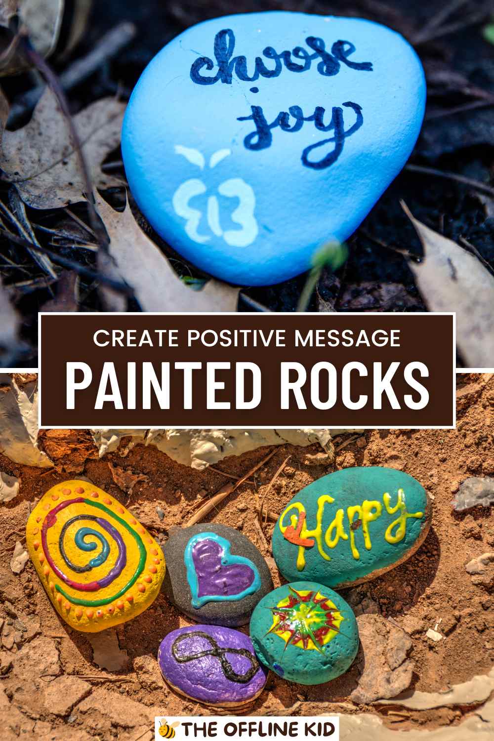 Painting Rocks with Positive Messages for Kids